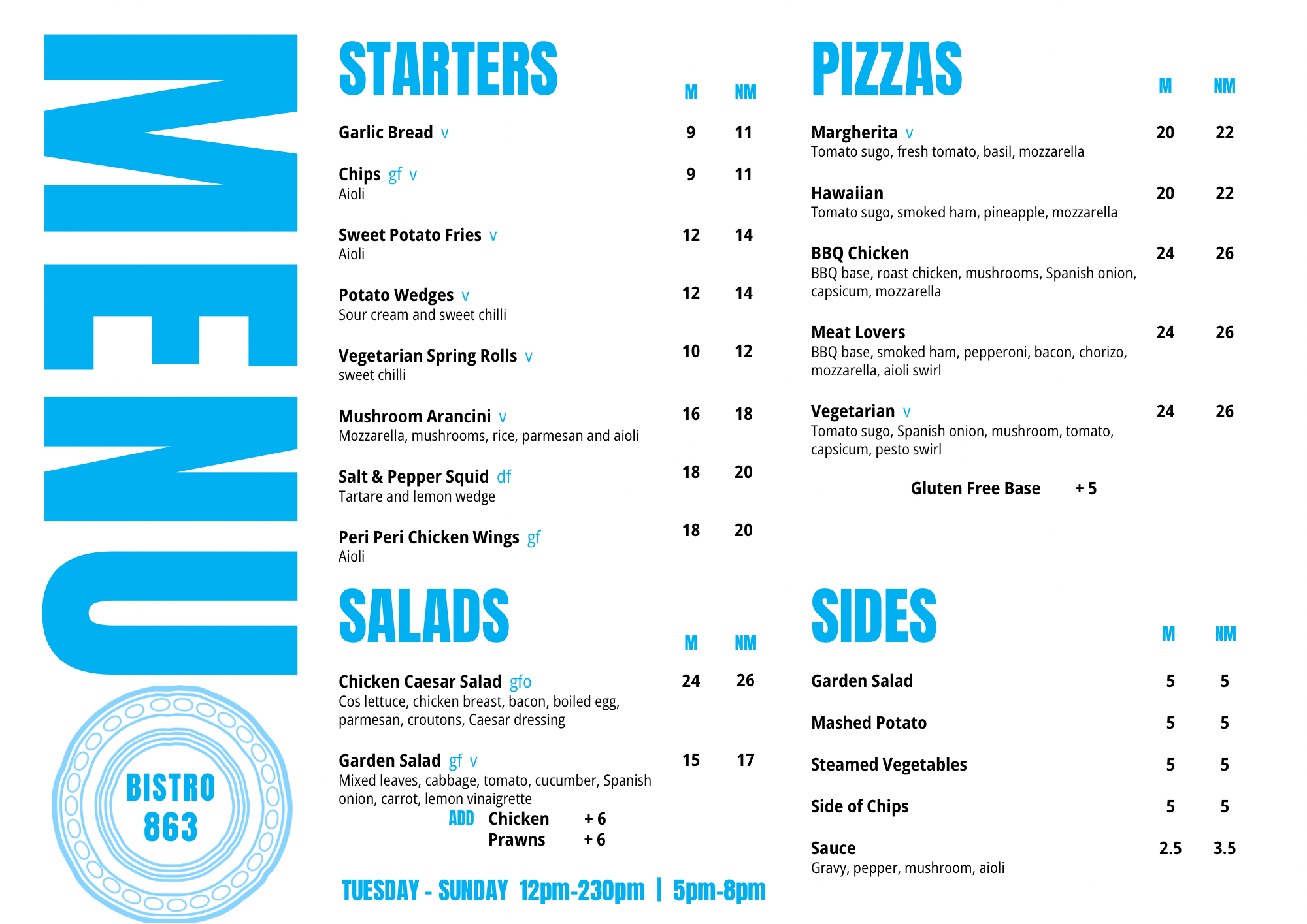 Menus - BOWRAL BOWLING CLUB